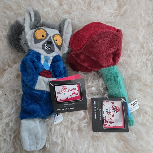 Bark | Dog | Barkbox Bachelorette Set Lemur And Red Rose Plush Toy Set ...